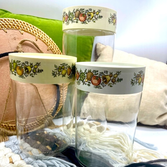 Pyrex | Kitchen | Vintage Pyrex Spice Of Life Canister Set Of 3 | Poshmark